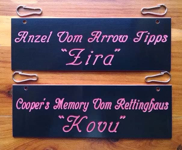 Personalized Dog Signs: Custom Engraved Name and Crate Signs