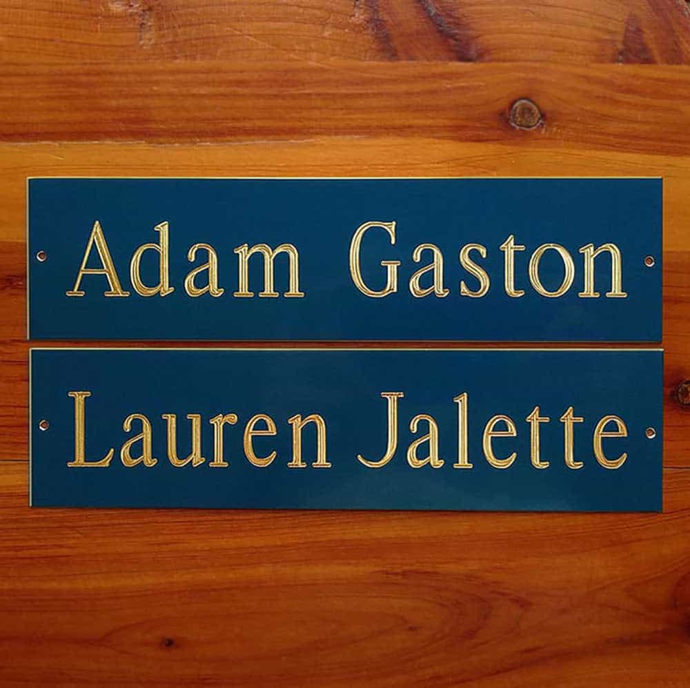 Colored Brass Signs Custom Engraved
