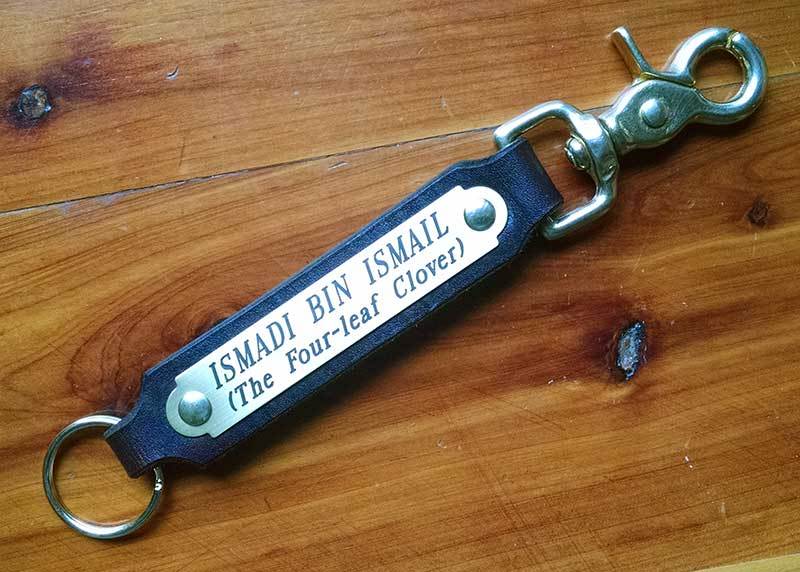 Leather Key Fob with Brass Name Plate & Trigger Snap starting at | name ...