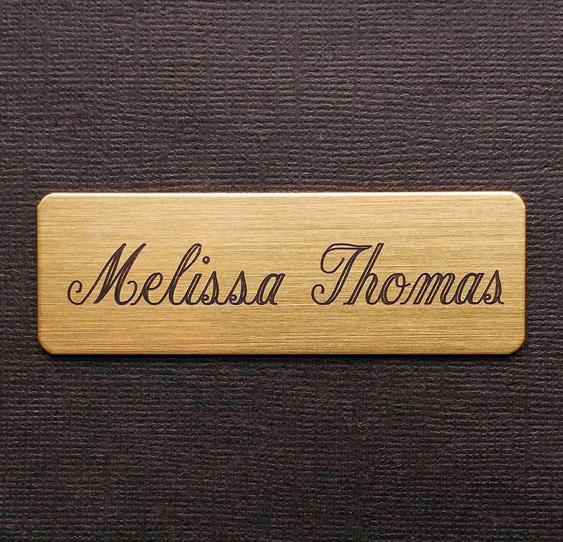 Engraved Tack Trunk Plate 3" x 1" Solid Brass or Nickel Silver starting at