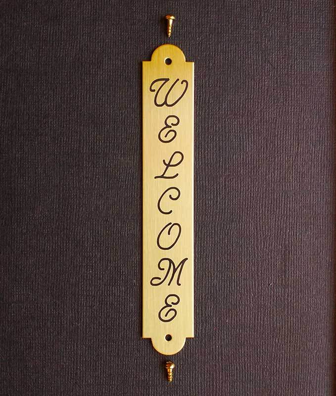 Vertical Thick Solid Brass or Nickel Silver Door plate 4 1/2" x 3/4"