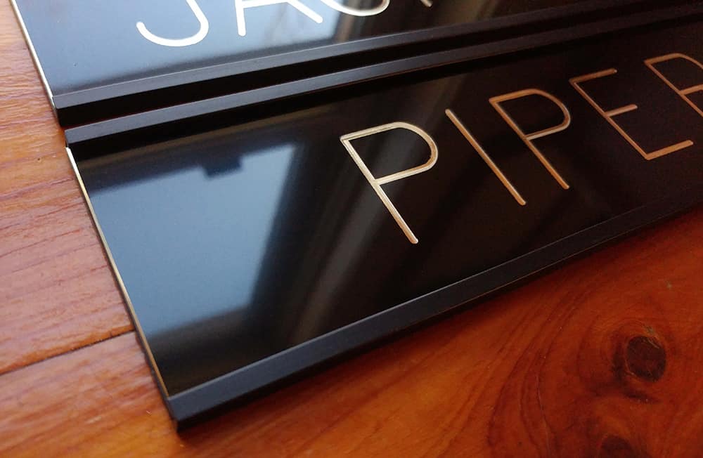 Colored Brass Signs Custom Engraved