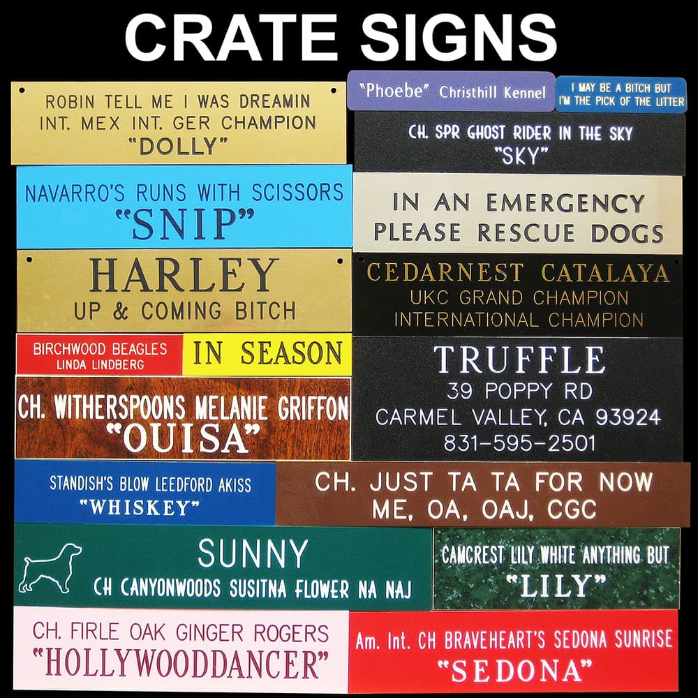 Personalized Dog Signs: Custom Engraved Name and Crate Signs
