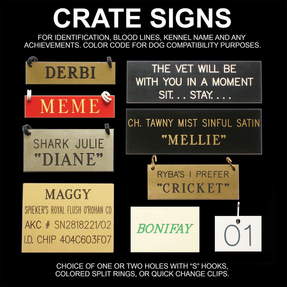 Personalized Dog Signs: Custom Engraved Name and Crate Signs