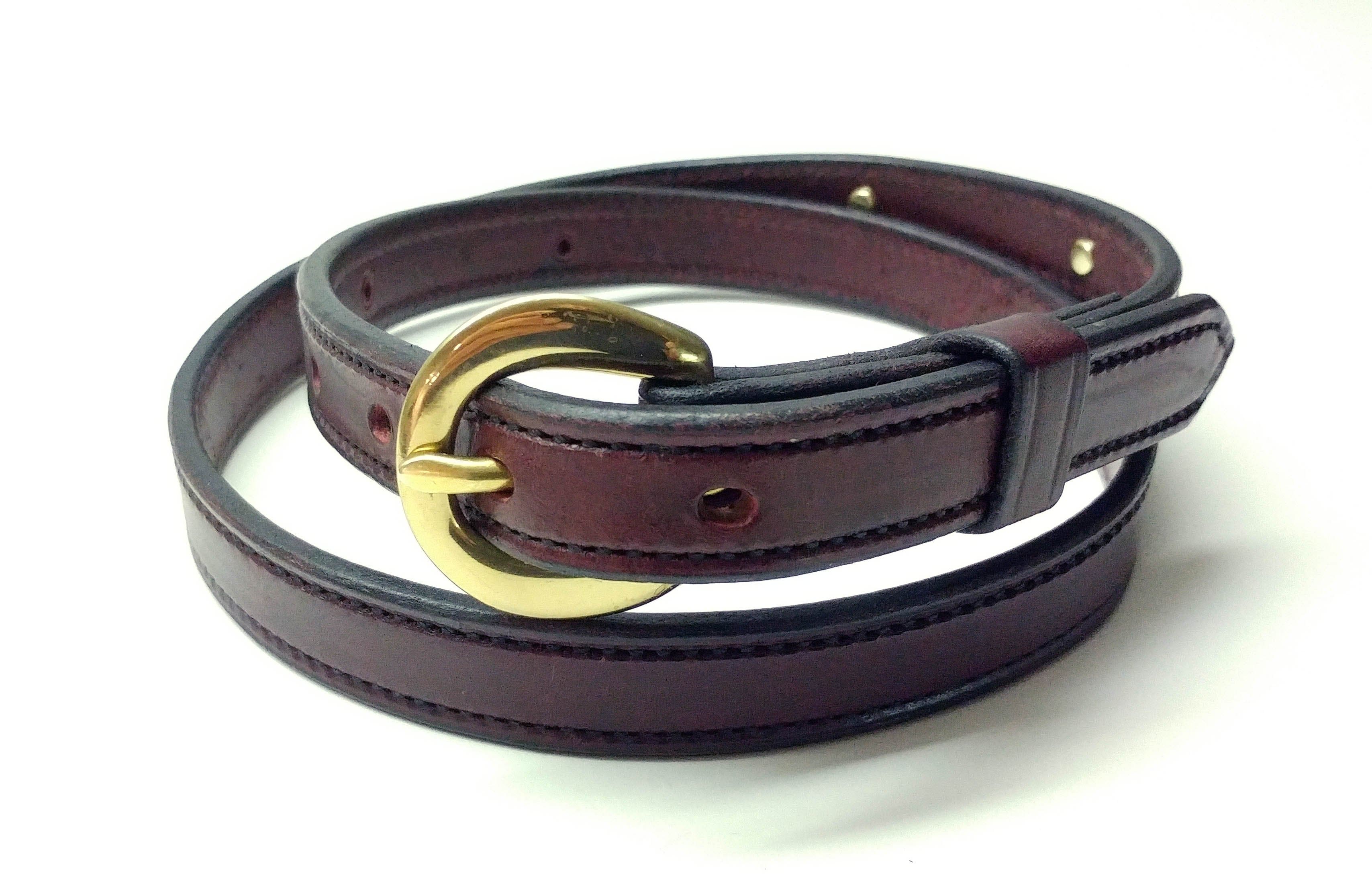 Engraved Leather Belts: Men's Bridle Leather Belt with Solid Brass or ...